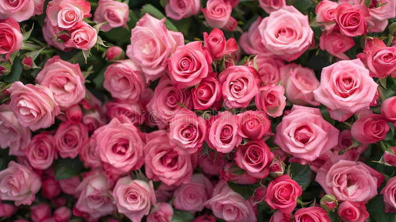 Lots of Beautiful Pink Roses in the Background Daylight by Generative ...