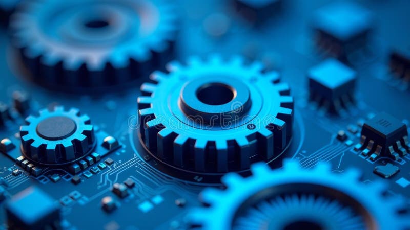 Lots of Blue Gears on the Board Stock Image - Image of gears, graphic ...