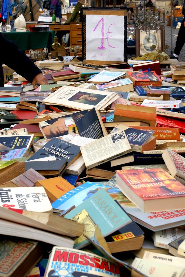 Lots of Books in Flea Market Editorial Photography - Image of picking ...