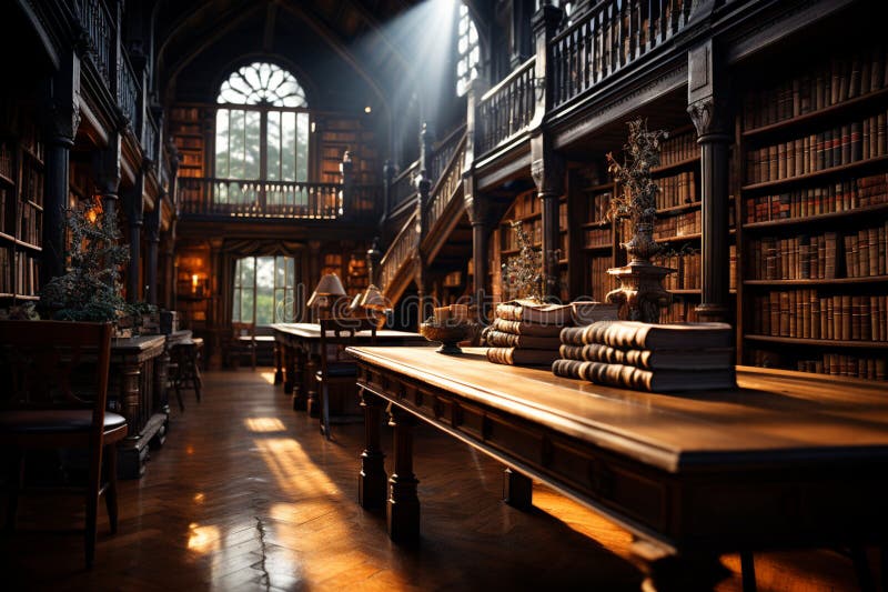 Lots of Books on Shelves in Library Stock Photo - Image of literature ...