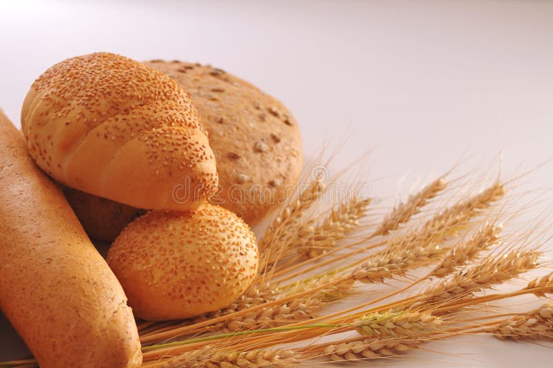 Lots of Bread on a White Background Stock Photo - Image of backgrounds ...