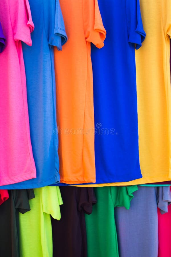 Lots of Bright Colorful Clothing Stock Photo - Image of garment ...