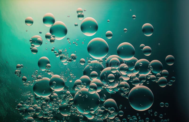 Lots of Bubbles Floating in Clear Turquoise Sea Water in an Abstract ...