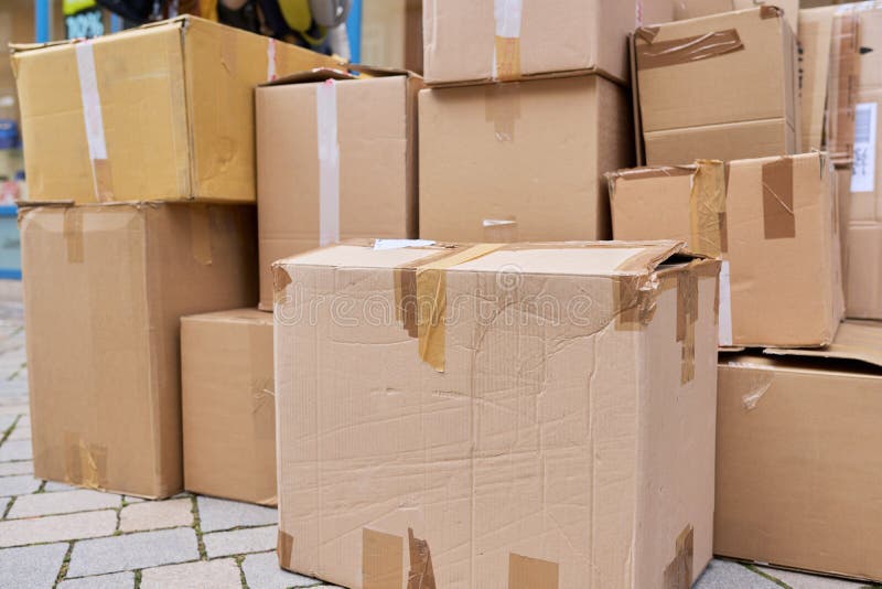 Lots of Cardboard Boxes, Used Boxes, Product Packaging, Waste Paper ...