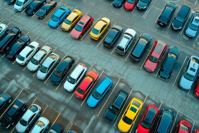 Lots of Cars on Car Parking Stock Photo - Image of urban, spot: 304695684