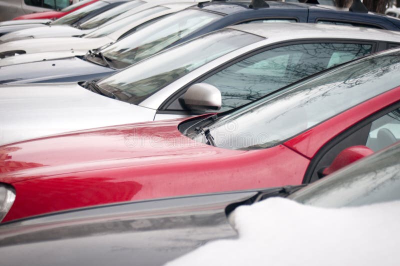 Lots Of Cars On Lot stock photo. Image of crowd, parked - 1442658