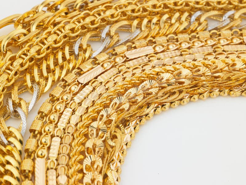 Bunch of gold chains stock photo. Image of accessory, bunch - 8386086