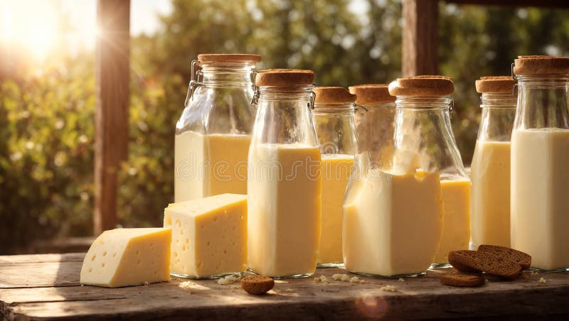 Lots of Cheese on the Farm Dairy Stock Illustration - Illustration of ...