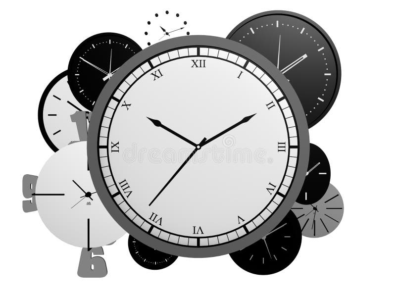 Lots of clocks stock illustration. Illustration of isolated - 47698517