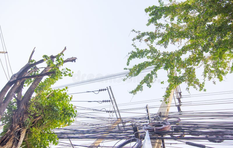 Lots of Cluttered Electrical Cable Stock Image - Image of texture ...