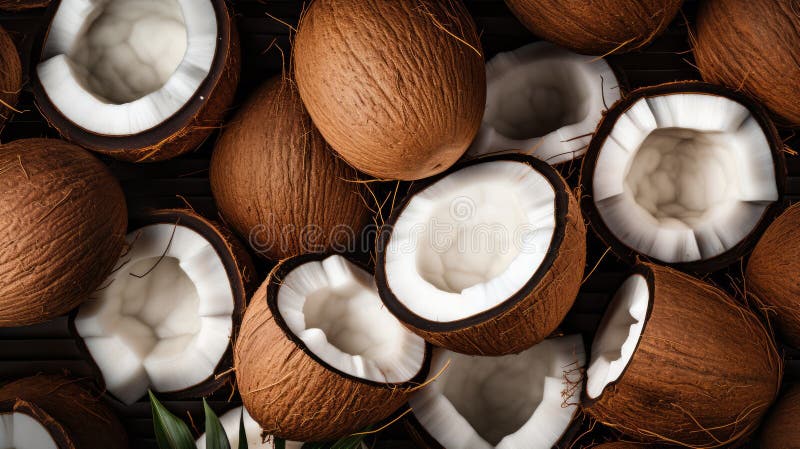 Lots of Coconuts Background. Ai Generated Image Stock Image - Image of ...