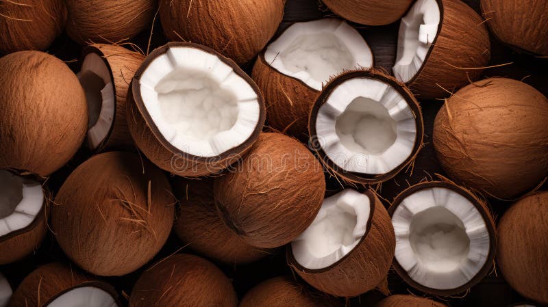 Lots of Coconuts Background. Ai Generated Image Stock Photo - Image of ...