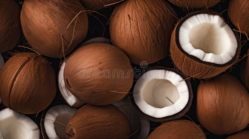 Lots of Coconuts Background. Ai Generated Image Stock Photo - Image of ...