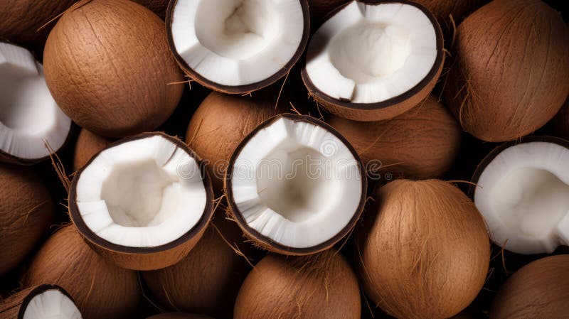 Lots of Coconuts Background. Ai Generated Image Stock Image - Image of ...