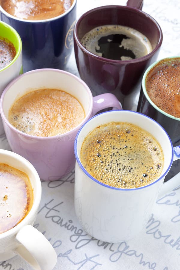 Lots of Tea Cups , Catering on a Banquet. Group of Coffee Cups in CafÃ ...