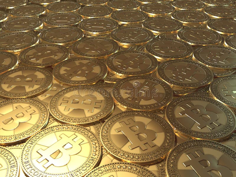 Lots of coins Bitcoin stock illustration. Illustration of price - 35900513