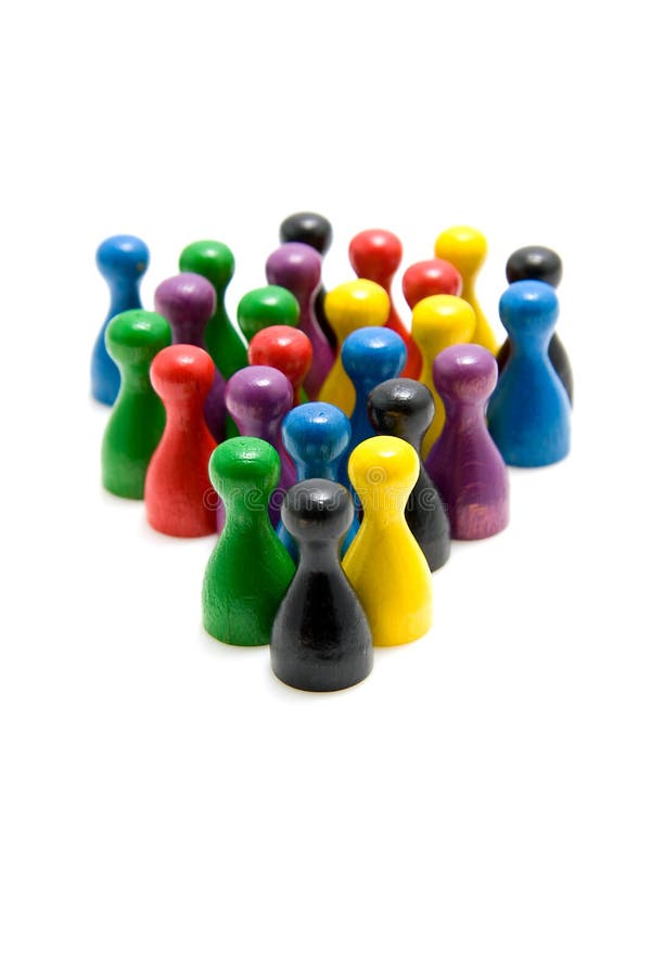 Lots Of Colored Pawn In Group Stock Image - Image of people, blue: 12910399