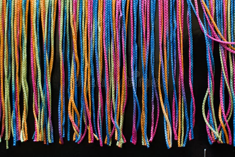 Colorful Braided Friendship Bracelets Handmade of Thread and Knots ...