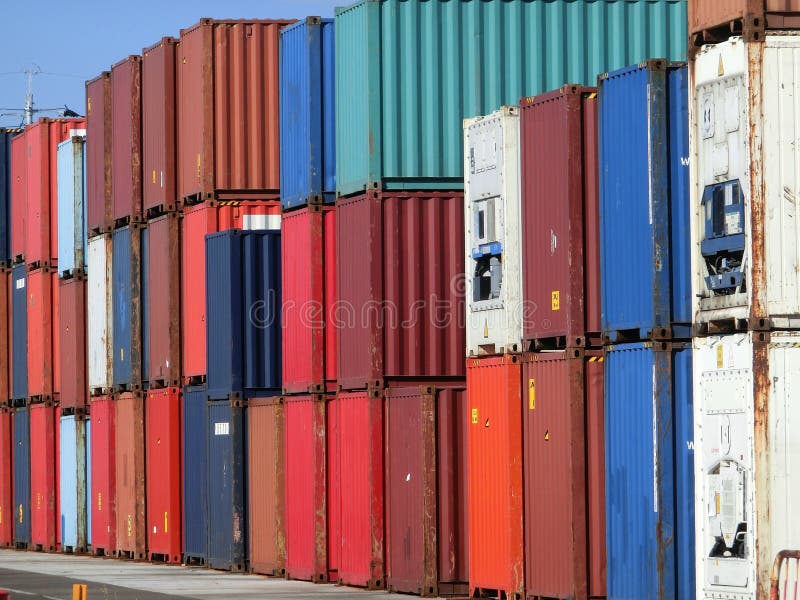Lots of Colorful Cargo Containers Stock Photo - Image of cargo ...