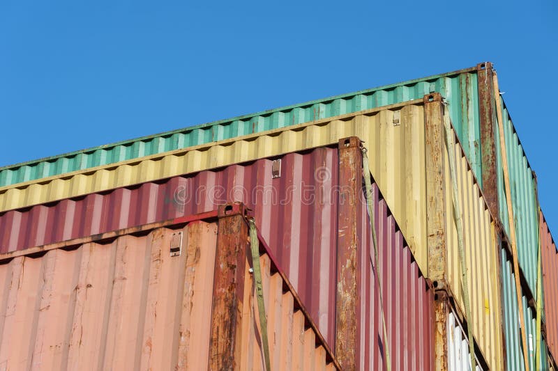 Lots of Colorful Cargo Containers Stock Image - Image of goods ...