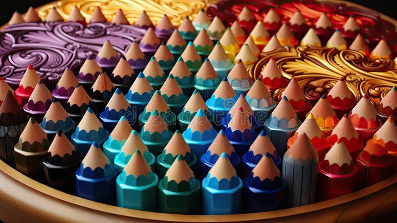 Lots of Colorful Colored Pencils and Crayons for Drawing Stock ...