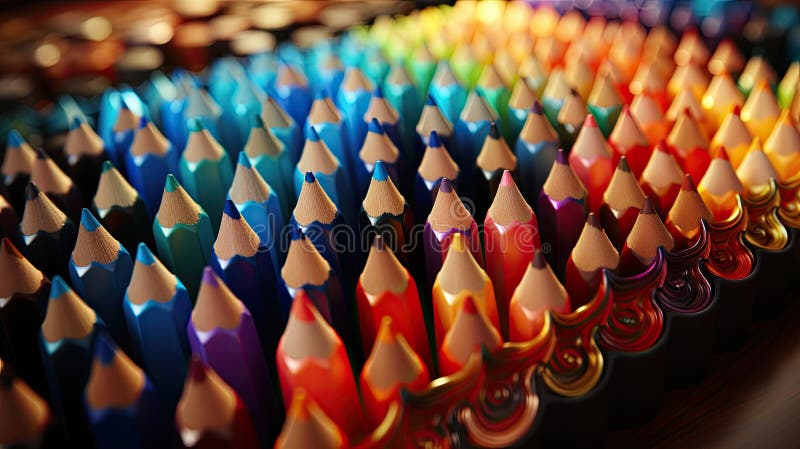 Lots of Colorful Colored Pencils and Crayons for Drawing Stock ...