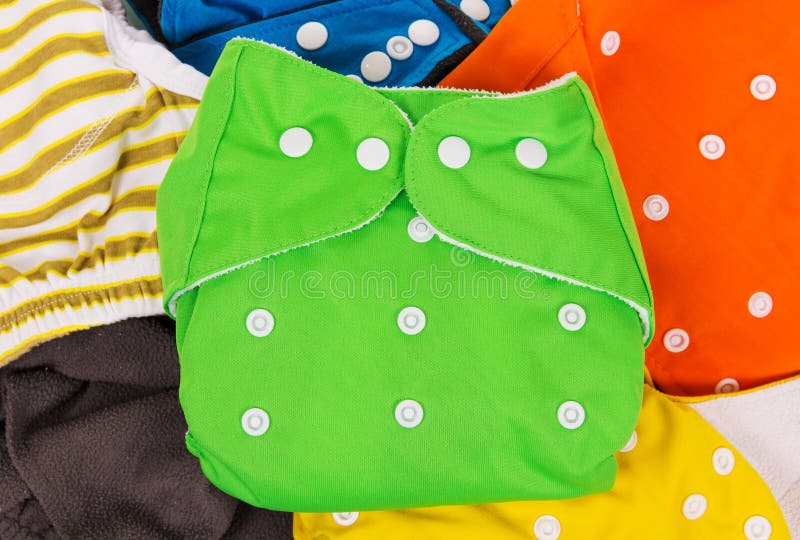 Lots of Colorful Eco-friendly Diapers are Scattered. Stock Image ...
