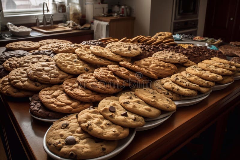 Lots of Cookies. AI Generated Stock Illustration - Illustration of ...