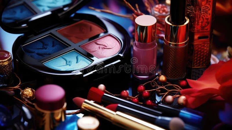 Lots of Cosmetics on the Table Stock Image - Image of jewelry, bottle ...