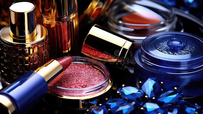 Lots of Cosmetics on the Table Stock Photo - Image of pink, vintage ...