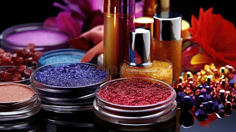 Lots of Cosmetics on the Table Stock Image - Image of bottle, white ...