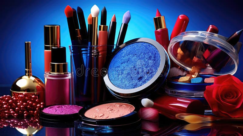Lots of Cosmetics on the Table Stock Illustration - Illustration of ...