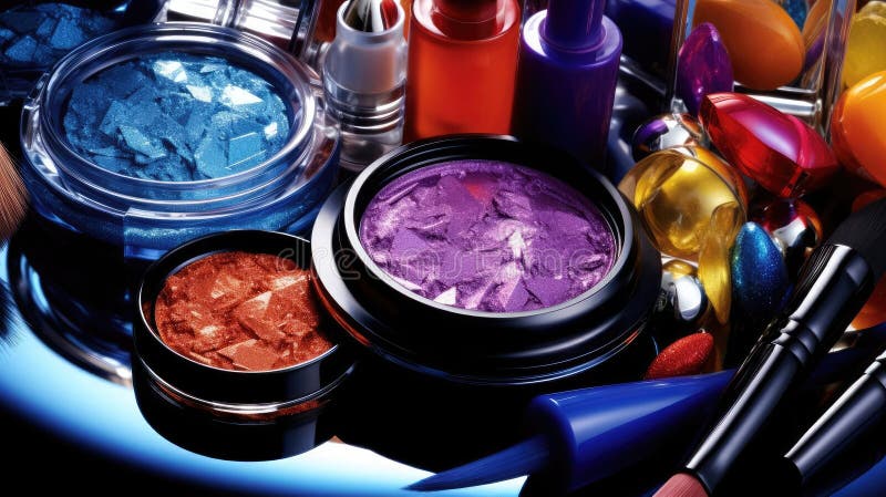 Lots of Cosmetics on the Table Stock Illustration - Illustration of ...