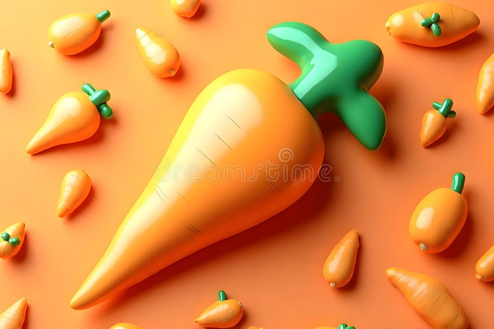 Lots of 2D Cartoon Carrot Patterns Stock Illustration - Illustration of ...