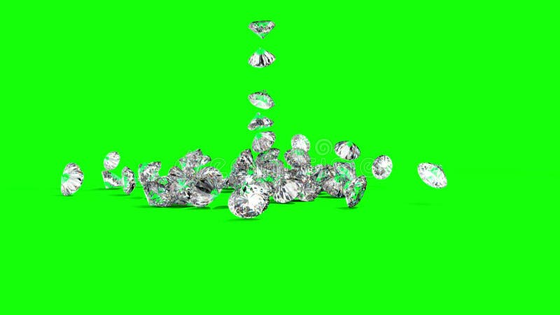 Diamonds Falling Animation Loop with Transparent Background Stock Video ...