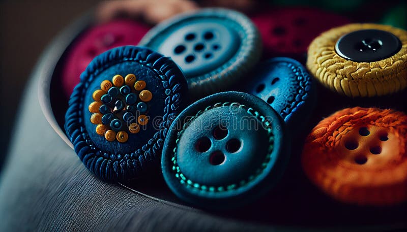 Lots of Different Buttons Close-up Stock Illustration - Illustration of ...