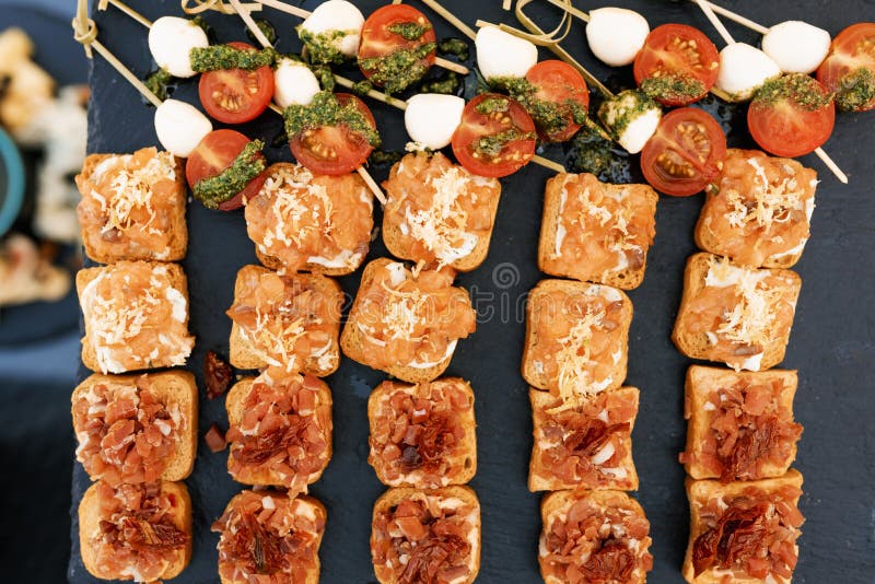 Lots of Different Canapes - Great Appetizers at an Event Stock Image ...