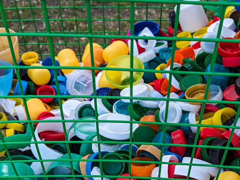 Lots of Different Plastic Bottle Caps. Garbage Sorting Stock Image ...