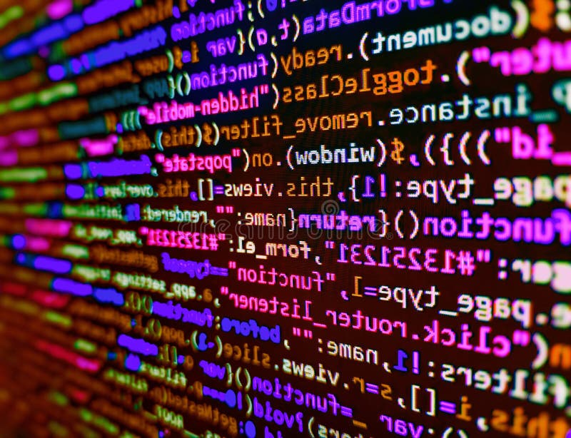 Lots Of Digits On The Computer Screen Abstract Computer Script Code Developer Working On