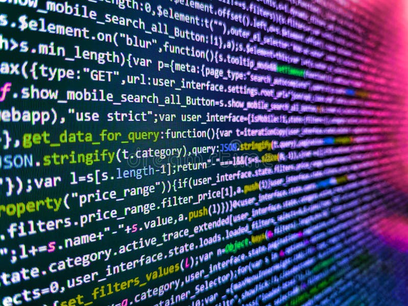Lots of Digits on the Computer Screen. Futuristic Source Code Digital ...