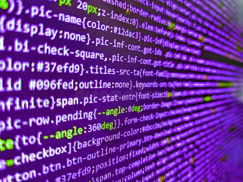 Lots Of Digits On The Computer Screen Hi Tech Modern Screen Of Data Digits And Chars On