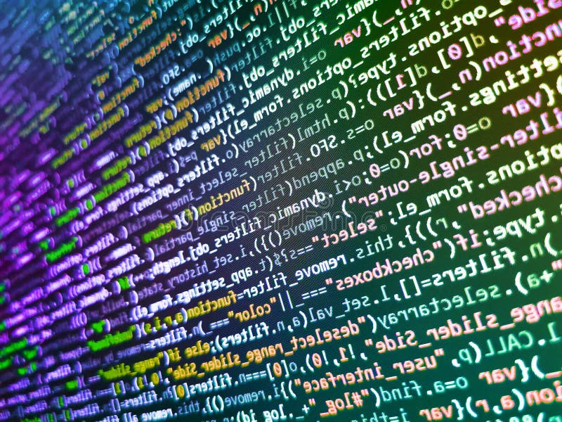 Lots Of Digits On The Computer Screen Mobile App Developer Javascript Code In Bracket Software