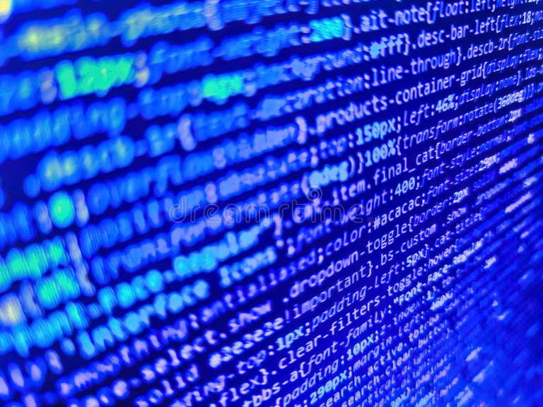 Lots of Digits on the Computer Screen. Programming Source Code Abstract Screen of Software ...