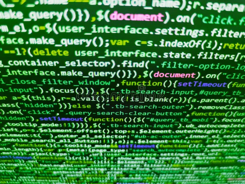 Lots Of Digits On The Computer Screen Real Html Code Developing Screen Programmer Working In A