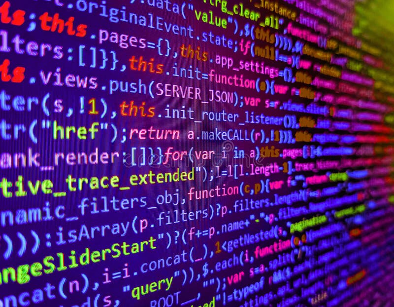 Lots of Digits on the Computer Screen. SEO Optimization. New Technology ...