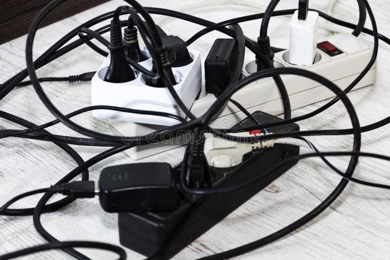 Lots of Electrical Outlets-enabled Devices. Power Saving Stock Image ...