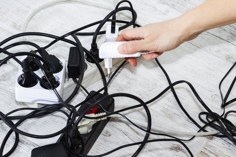 Lots of Electrical Outlets-enabled Devices. Power Saving Stock Photo ...