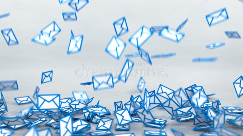 Lots of Email Signs in the Studio 3D Rendering Illustration Stock ...
