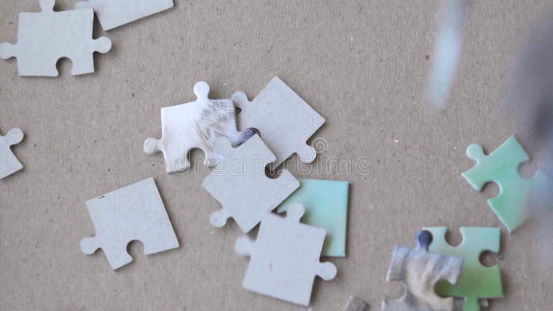 Lots of Falling Puzzles Scattering in Different Directions Stock Video ...