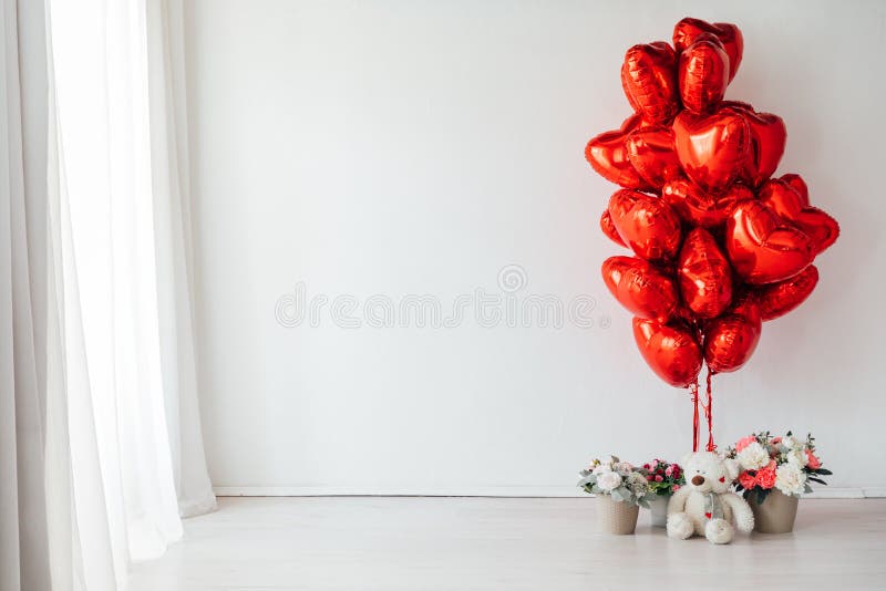 Lots of Festive Red Birthday Balloons Holliday Stock Photo - Image of ...